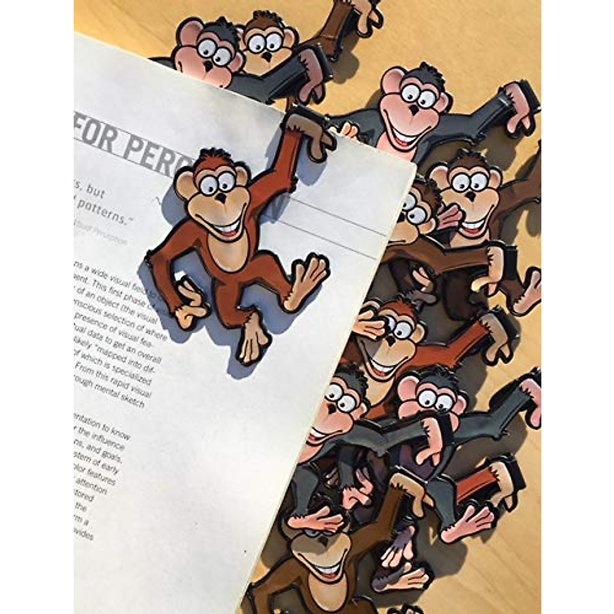 Monkey Bookmarks - (Set of 20 Book Markers) Bulk Animal Bookmarks for Students, Kids, Teens, Girls & Boys. Ideal for Reading incentives, Birthday Favors, Reading Awards and Classroom Prizes!