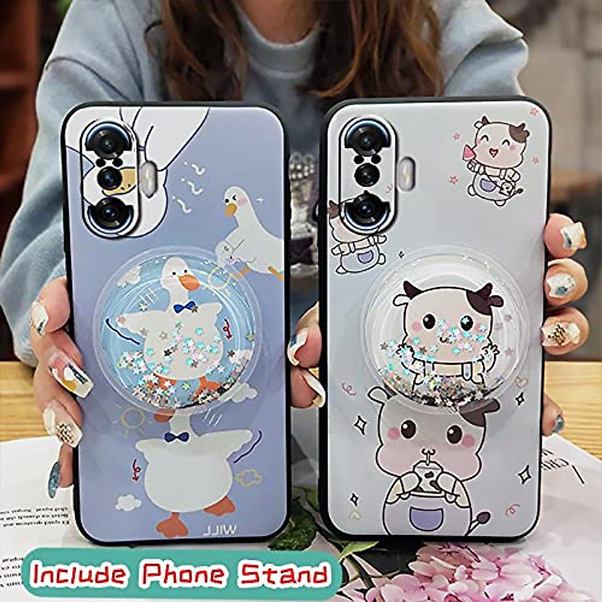 Glisten Dirt-Resistant Lulumi Phone Case for Xiaomi Redmi K40 Gaming Edition/Poco F3 GT, Protective Soft Case Cute Anti-dust Phone Stand Holder Cover Cartoon Armor case Shockproof Cartoon, 10