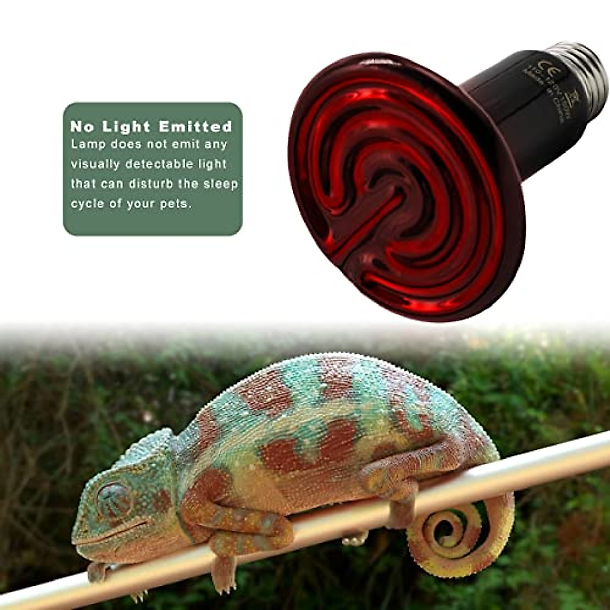 LLCHB Ceramic Heat Emitter, Ceramic Heat Lamp Bulb, Infrared Reptile Heat Emitter Heater Lamp Bulb for Turtle Snake Chicken, 2 Packet (150)