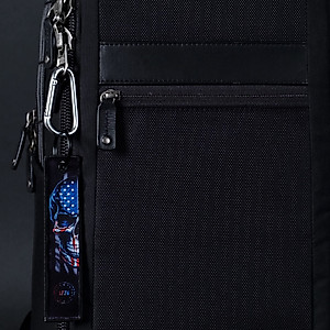 DillenCo We The People 1776 American Flag Skull Key Tag/Backpack or Luggage Tag x2. Patriot Edition (Skull)