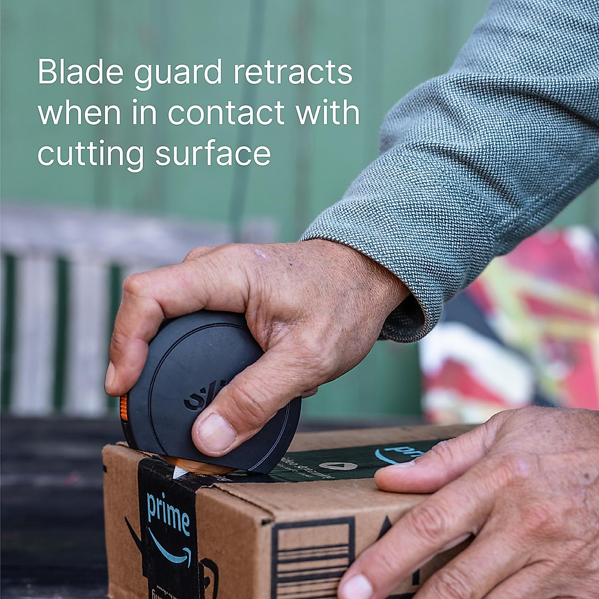 Slice 10477 Super-Safe Carton Cutter, Retracting Blade Guard, Finger-Friendly Blade, Easy Grip, Lasts 11x as Long as Metal, 1 Pack