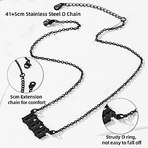 GOLDCHIC JEWELRY Black Angel Number 999 Necklaces For Women, Steel Angel Numbers Pendant Choker Chain