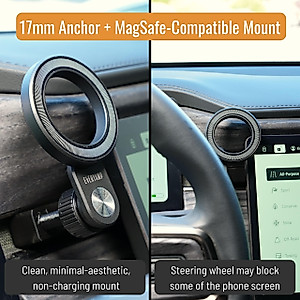 EveryAmp Phone Mount Dash Anchor with 17mm Magnet Mount for Rivian R1T & R1S 2022-2024 - Mount Cell Phones, Tablets, Microphones, Radar Detectors and More with No Screws or Adhesives - Patent Pending