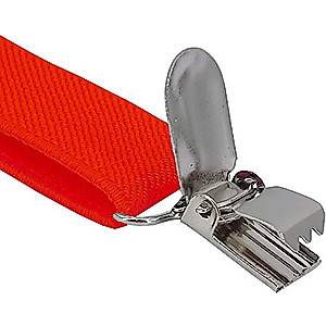 NAVISIMA Adjustable Elastic Y Back Style Suspender With Strong Metal Clips, Red (1 PK)