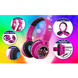 eKids Trolls Kids Bluetooth Headphones, Wireless Headphones with Microphone Includes Aux Cord, Volume Reduced Kids Foldable Headphones for School, Home, or Travel