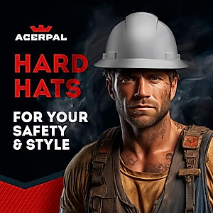 Full Brim OSHA Construction Hard Hat Work Approved Safety Helmet, Light Grey Carbon Fiber, Carbon Fiber Custom Design Hard Hats, Cascos De Construccion Hardhat for Men, Hard Hat by ACERPAL