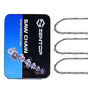 Zentop 18-Inch 3 Pack Chainsaw Chain - 3/8" LP Pitch .050" Gauge 62 Drive Links Wood Cutting Saw Chain for Chainsaw Parts fits Craftsman, Echo, Homelite, Poulan, Remington (18-Inch 62DL)