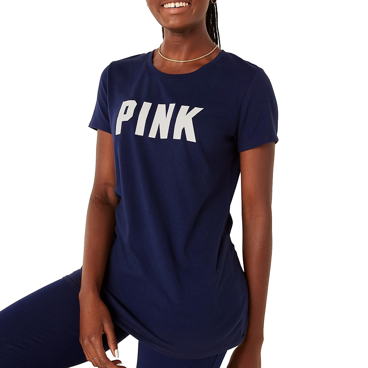 Victoria's Secret Women's Short Sleeve T-Shirt, Women T Shirt, Logo Navy, S