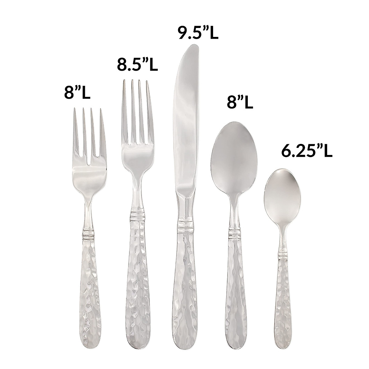 Vietri Martellato 5-Piece Place Setting - Handmade 18/10 Stainless Steel Utensils Set