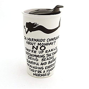 Mature Mermaid Travel Mug Ceramic LennyMud by Lorrie Veasey