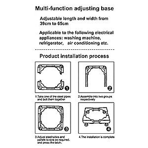 QQUN Adjustable Mini Fridge Stand- Dryer Dorm Refrigerator Washing Machine Base- Washer Pedestal- Strong Feet for Machine- (Black)