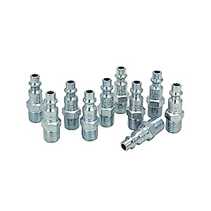 Milton Industrial Air Plug, M-STYLE, 1/4" MNPT, Air Compressor Fitting, Air Hose Quick Connect Fitting, 727 (Pack of 10)