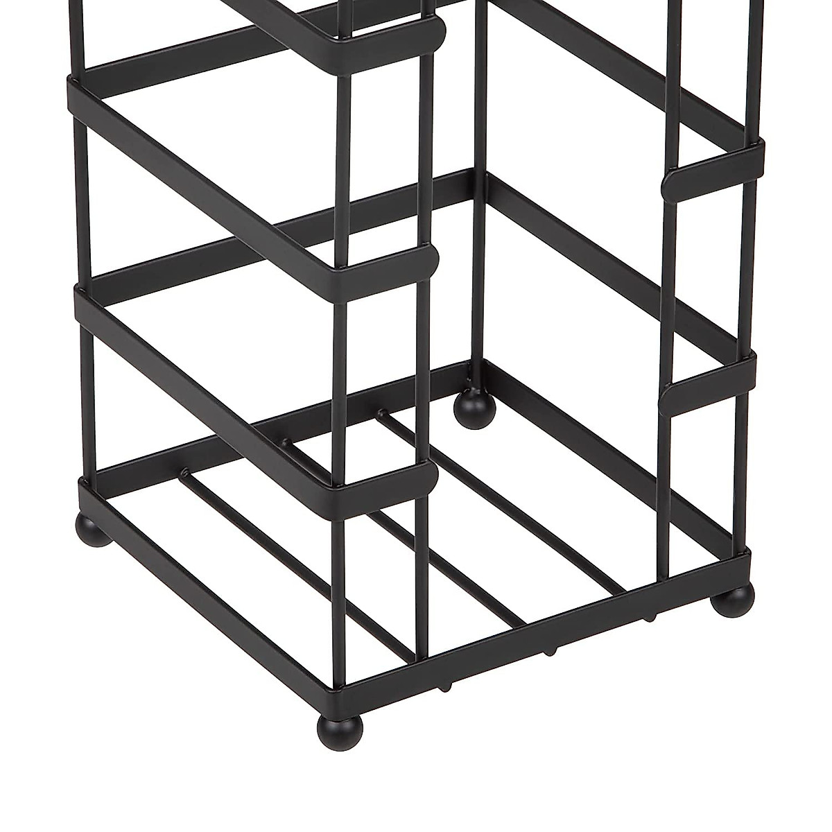 Richards Homewares Vertical Free-Standing Jumbo and Mega Size 4-Rolls Toilet Paper Storage Holder with Dispenser, 5.5 x 5.5 x 24.75-Inch, Matte Black