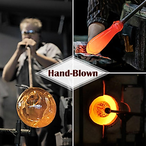 Amber Wine Glasses Set of 6-15oz Hand-Blown Long Stem Wine Glasses, Unique Wine Glasses Gift For Bar, Party