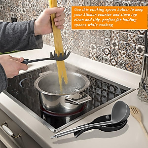 Kyraton Spoon Rest 4 Pack, Plastic Spoon Holder For Kitchen Counter, Kitchen Utensil Rack For Spoons, Tongs, Spatulas, Spoon Rack For Hob, Dishwasher Safe