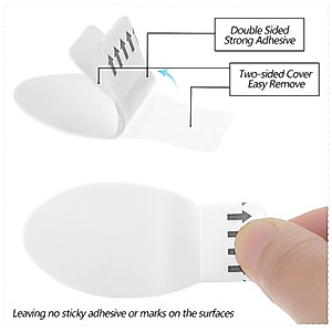 12 Pieces Clear Medium Hooks Medium Designer Hooks Clear Self Adhesive Hooks Indoor Strips 12 Utility Wall Hooks with 15 Pieces Self-Adhesive Tapes, Hooks Heavy Duty for Home Kitchen Bathroom Wall