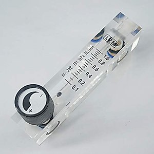 Sorekarain 0.1-1L/min LZM-6T N2 Nitrogen Flowmeter Rotameter with Valve Push in 6mm Tube