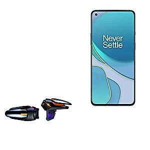 BoxWave Gaming Gear Compatible With OnePlus 8T - Touchscreen QuickTrigger Auto, Trigger Buttons Autofire Gaming Mobile FPS - Jet Black