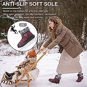 Women Snow Boots Winter Shoes with Fur Lined Warm Slip On Boots for Women Waterproof Booties Comfortable Outdoor Anti Slip Shoes