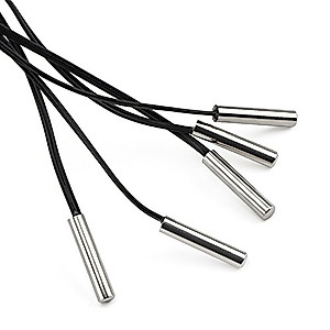 10K Temperature Sensor Probe, DROK 5pcs 1 Meter Waterproof Temp Sensor Probe, Stainless Steel 3950 NTC Temp Sensor Probe, Digital Temperature Transmitter Extension Cable