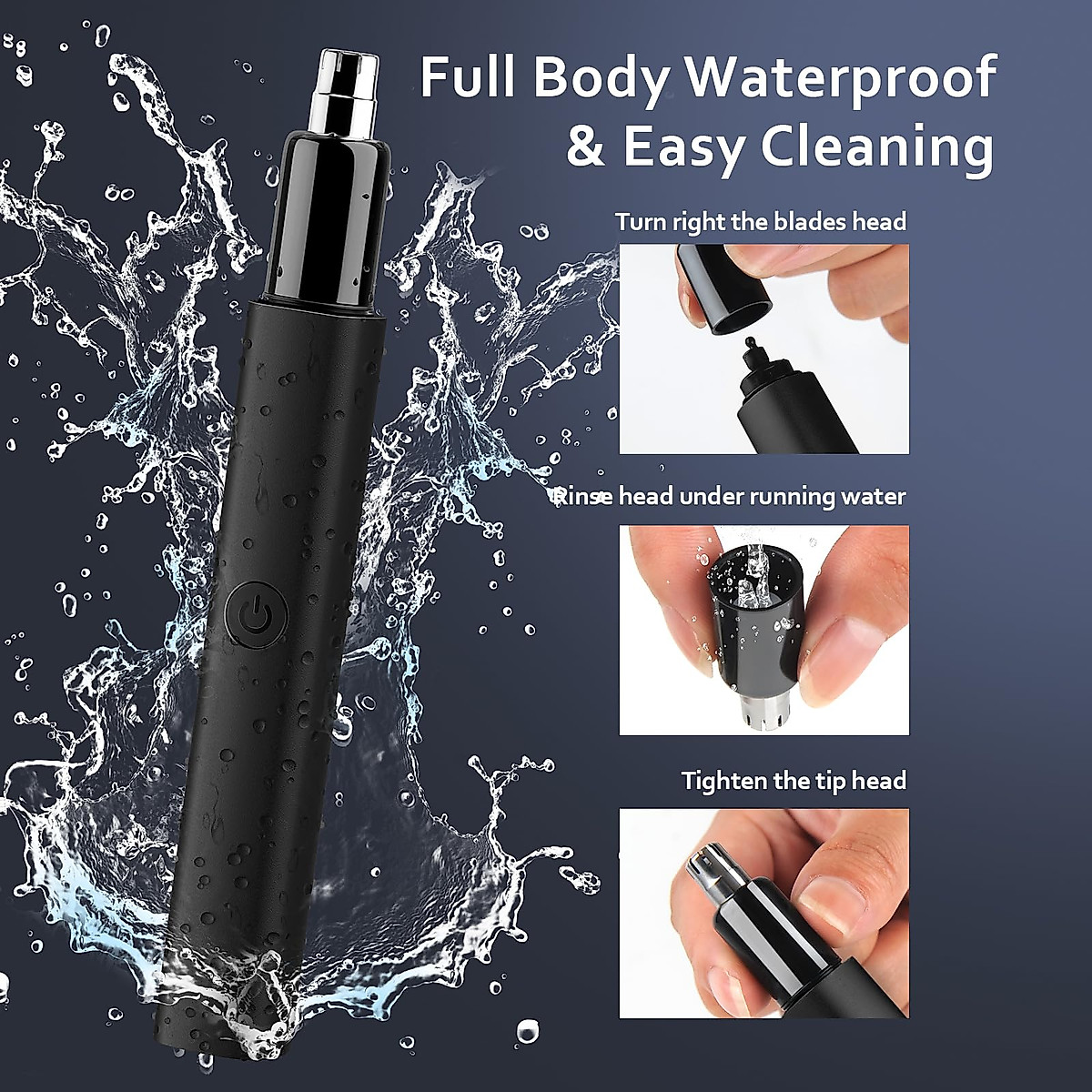 TIFOR 8,000 RPM Nose Hair Trimmer for Men - Electric Nose Hair Trimmer Rechargeable - IPX7 Metal Ear Nose Trimmer Eyebrow Facial Hair Removal Tool