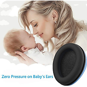 Baby Ear Protection Aged 0-3 Years Noise Canceling Baby Headphones for Newborn Toddler Infant Protective Ear Covering Shields Earmuffs for Sleep Airplane Travel(Blue)