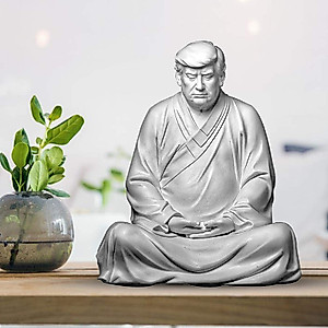 FEBUD Statue, Mediating Zen Statue Garden Decor Figurine Table Home Decor Accent/White