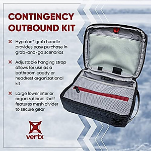 Vertx Contingency Outbound Kit, Tactical Pouch for Travel Essentials or Hiking Survival Gear, Compatible Tactigami, Wipe Clean Travel Organizer, Heather Navy/Galaxy Black, One Size