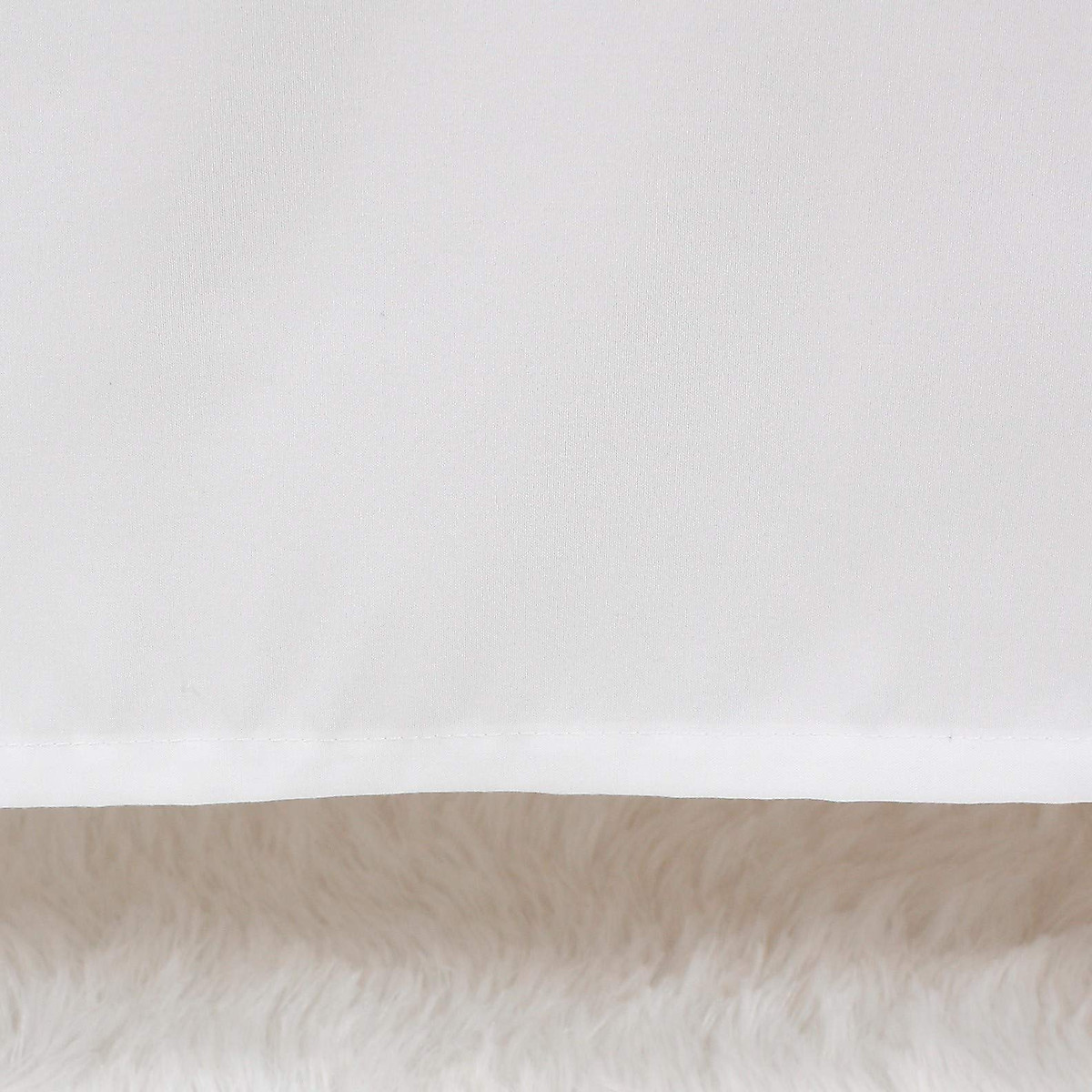 CaSaJa Mini Crib Skirt Pleated, Silk-Looking Soft Microfiber Baby Bed Skirt with Durable Platform for Mini and Portable Cribs 24" X 38", 12" Generous Drop Dust Ruffle, Machine Washable, White Color