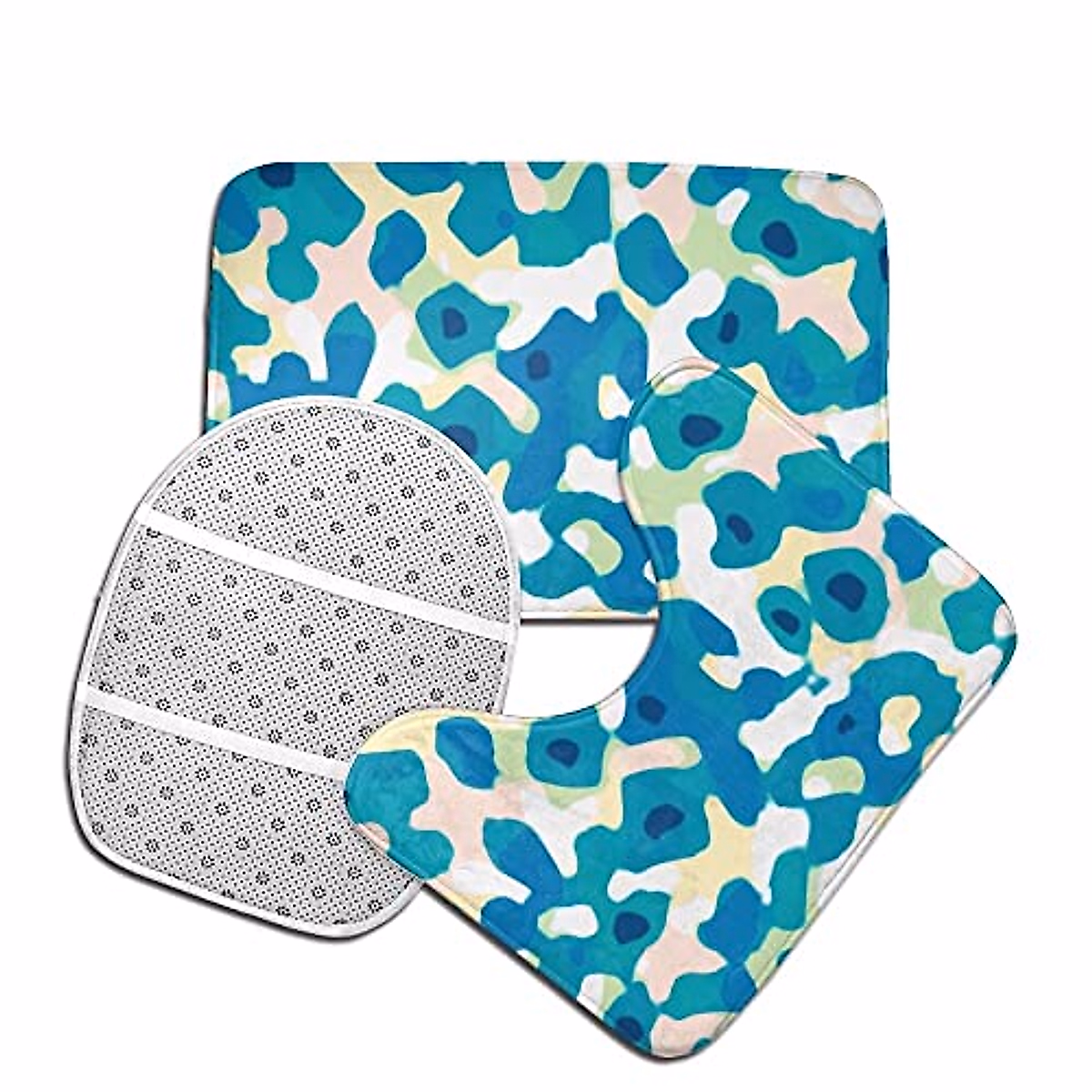 ZLDXDP 3pcs Bathroom Carpet Toilet U Type Bath Mats Set Non Slip Pad