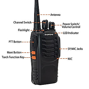 Walkie Talkies for Adults Long Range, Baofeng BF-888S Handheld Two Way Radios with Earpiece and Mic, Rechargeable Walkie Talkie with Li-ion Battery and Charger, Wireless Walky Talky(2 Pack)