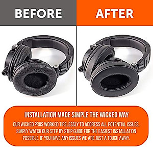 WC PadZ & BandZ Bundle - Replacement Earpads and Headband Cover for ATH M50X and M Series Headphones | Black & Black