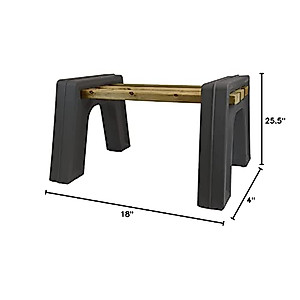 RTS Companies Inc Home Accents Custom Length Lightweight Indoor or Outdoor Backless Bench Ends, (Wood & Screws Sold Separately), Graphite
