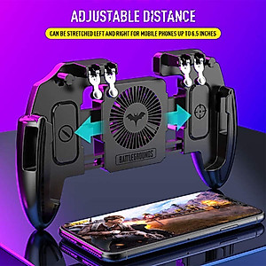 Mikirini Mobile Phone Game Controller with Built-in Battery for PUBG/Call of Duty/Knives out, Cell Phone L2R2 Gaming Triggers for 4.5-6.7" iPhones/Android Phones