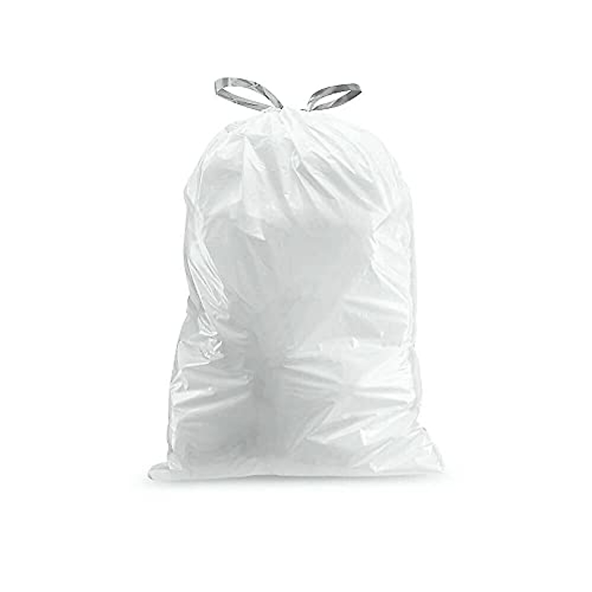 Plasticplace Custom Fit Trash Bags, simplehuman (x) Code Q Compatible (50 Count), White Drawstring Garbage Liners 13-17 Gallon / 40-65 Liter, 25.25" x 32.75"