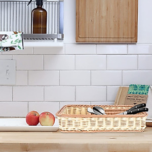 Cabilock Plastic Fork 1pc Cutlery Basket Wicker Cutlery Box Shelf Supports