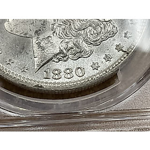 1880 S Morgan silver dollar, blast white VAM 63A, die gouge over A in DOLLAR VAM 11 $1 MS63 PCGS