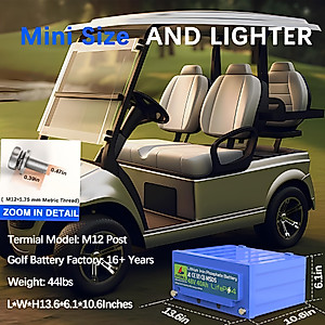 OCELL [2-3 Days Delivery 48V 40Ah LiFePO4 Lithium Deep Cycle Battery 10 Years Lifespan + 58.4V 5A Charger, 4096W Power Rechargeable Battery for Golf Cart, Club Car, Summer Off-Grid Outages, RV, Boat