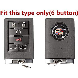 KAWIHEN Leather Smart Remote Key Fob Case Keyless Entry Case Holder Cover Compatible with for Cadillac Escalade Escalade ESV Escalade EXT 22756466 OUC6000066 850K-6000066