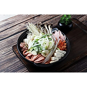 GREATUS Korean Dojagi J Pot/Korean Stone Pot with lid, Stone Bowl for Kimchi Budae Sundubu Stew(Large)