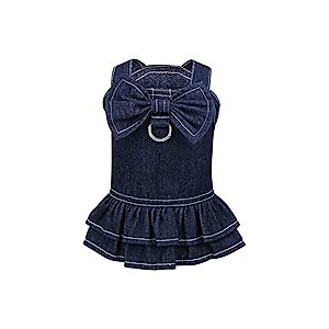 Girl Dog Dresses for Small Dogs Spring and Summer Pet Clothing Spring Cute Pet Supplies Denim Dress Pet