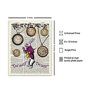 Alice Wonderland Decor - Alice Wonderland Gift - Room, Home or Party Decorations - Art Poster for Boy, Girl Kids Bedroom - Gift for Walt Fans - 8x10 Photo print Wall Art Picture