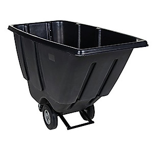 Vestil TDT-50-LD-BLACK Plastic Light Duty Tilt Truck 1/2 Cubic Yard 450 Lb. Capacity Black