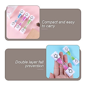 4 Pcs Toothbrush Timer Hourglass 3 Minute Sand Timer Smile Hourglass Timer for Kids Proper Tooth Brushing