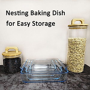 MINI- 5in Square Glass Baking Dish for Oven, Borosilicate Glass Casserole Dish, Glass Baking Pan for Air Fryer Oven