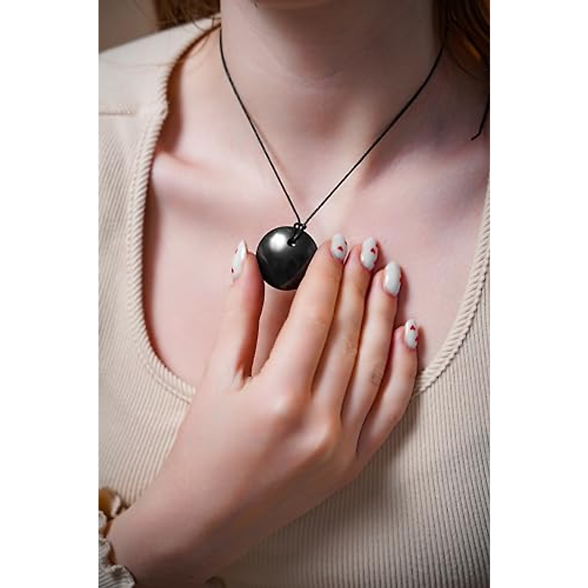 Karelian Heritage Round Tablet Shungite Stones Pendant | Authentic Shungite Crystal Jewelry Pendant Amulet | Defender Shield Protection Necklace Stone | Chakra Healing Necklace for Meditation PE09