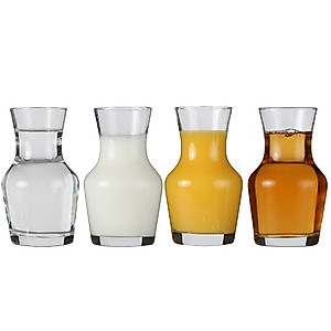 Lily's Home Individual Glass Wine Decanters, Miniature Personal Size Carafes Ideal for Dinner Parties and Wine Tastings, Makes Wonderful Gift (8.4 oz. Each, Set of 4)