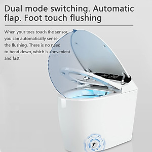 Elongated One Piece Smart Toilet - With Bidet Soft Closing Seat,Smart Toilet with Foam Layer,No Water Pressure Restriction
