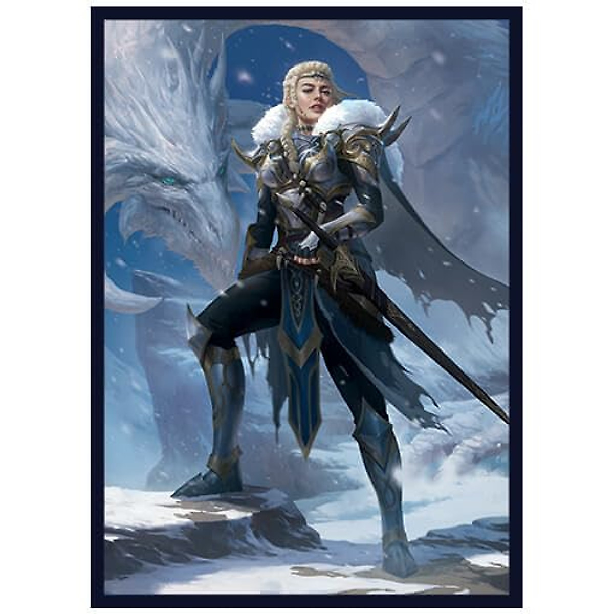 Fantasy North - Nala Tolbryth - Dragon Knight (Dormyr) - 100 Smooth Matte TCG Trading Card Sleeves - Fits Magic MTG Commander Pokemon and Other Card Games - Playing Card Sleeves