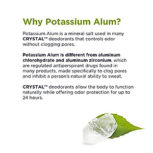 CRYSTAL Mineral Deodorant Roll-On- Body Deodorant With 24-Hour Odor Protection, Non-Staining & Non-Sticky Deodorant with Chamomile & Green Tea, Aluminium Chloride & Paraben Free, 2.25 FL OZ - 3 Pack